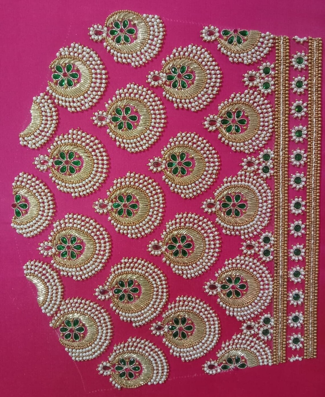 Majenta Pink Maggam Work Aari Work Handmade Blouse Aari Work Zardozi Blouse Deep Back - Etsy