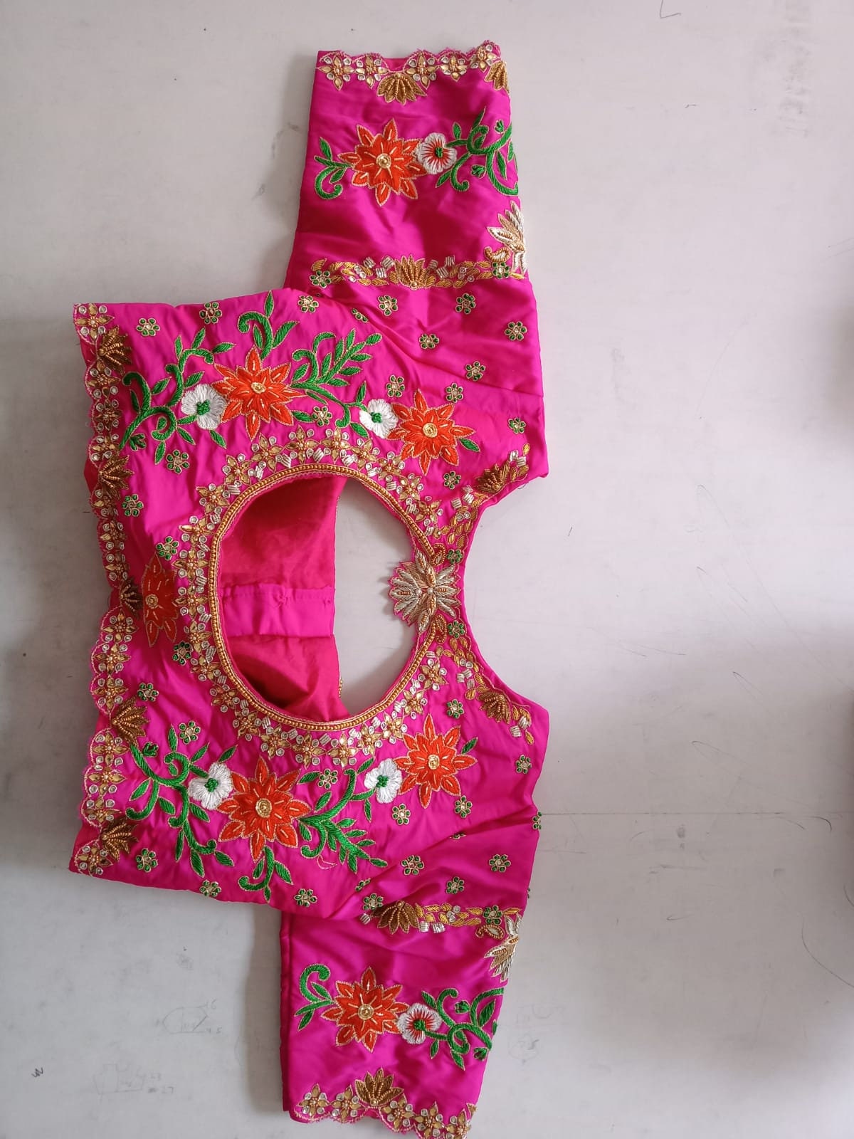 Rani Pink Maggam Work Aari Work Handmade Blouse Aari Work Zardozi ...