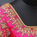 Buy Pink , Green and Gold Maggam Work Peacock Design Blouse | Aari Work ...