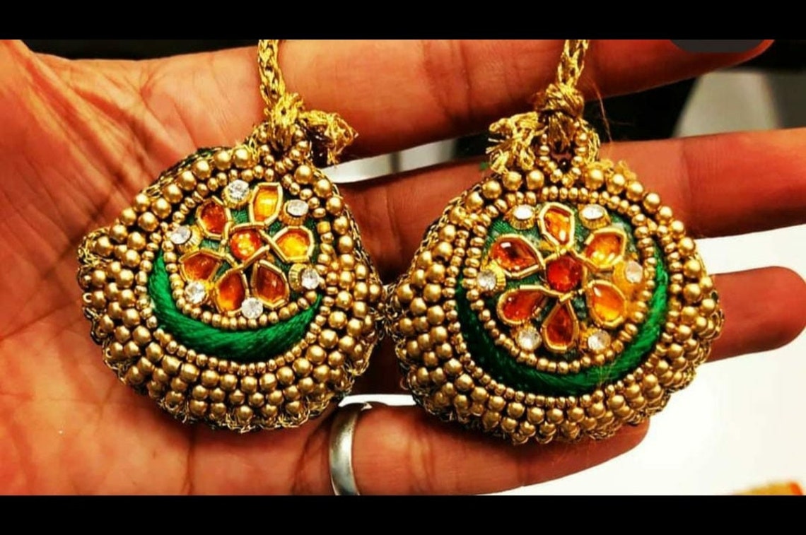 Dull Gold Maggam Work Aari Work Handmade Saree Blouse . Can Be - Etsy