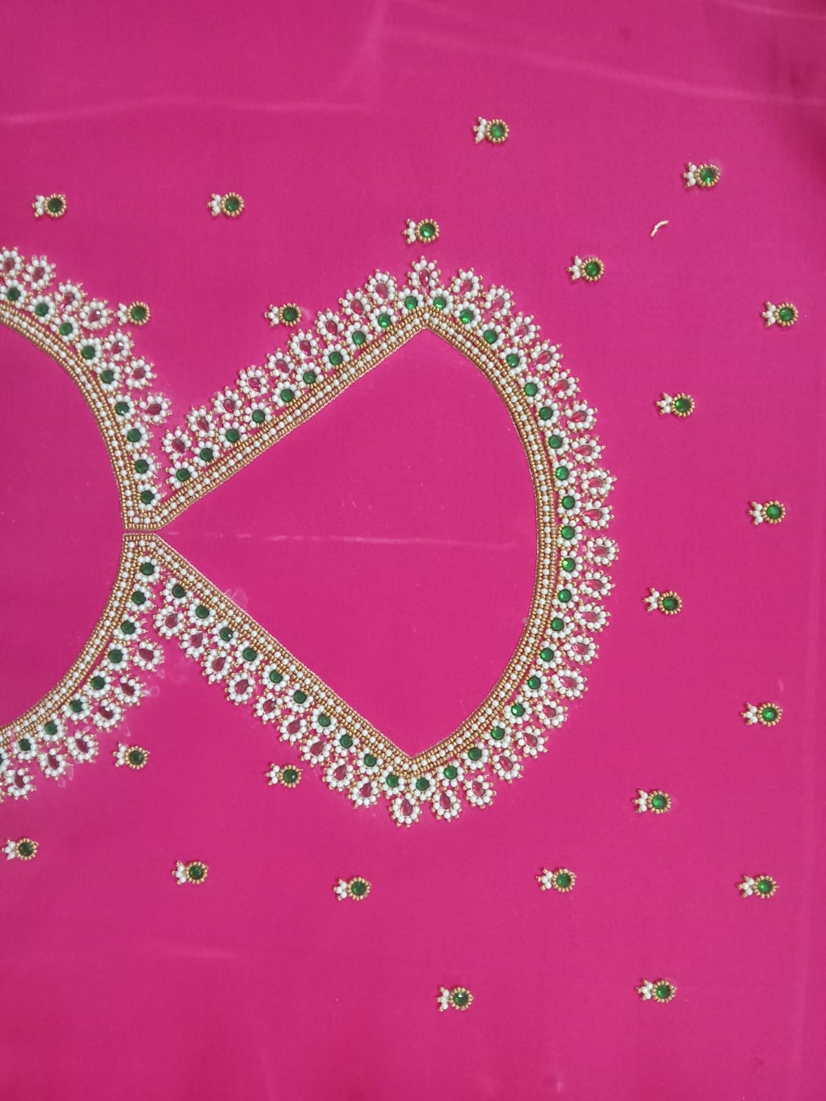 Majenta Pink Maggam Work Aari Work Handmade Blouse | Aari Work | Zardozi Blouse Deep Back - Etsy