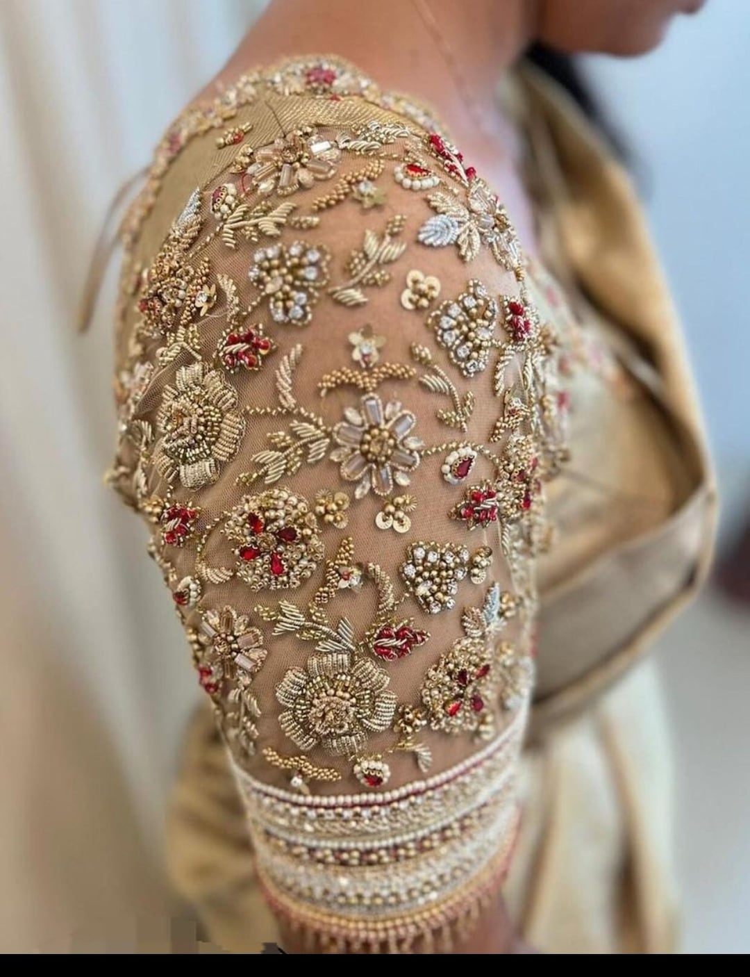 Gold Zardozi Work Blouse Aari Work Saree Blouse Aari Work Blouse