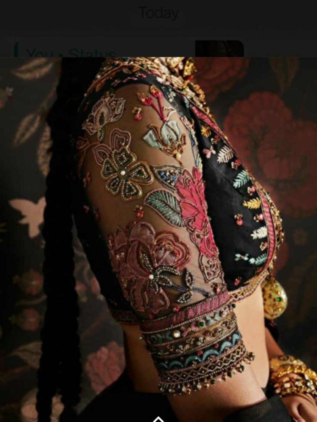Black Handworked Saree Blouse Beads , Sequins Work - Etsy
