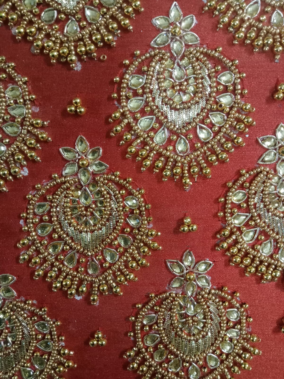 Red Gold Maggam Work Aari Work Handmade Saree Blouse . Made to Your ...