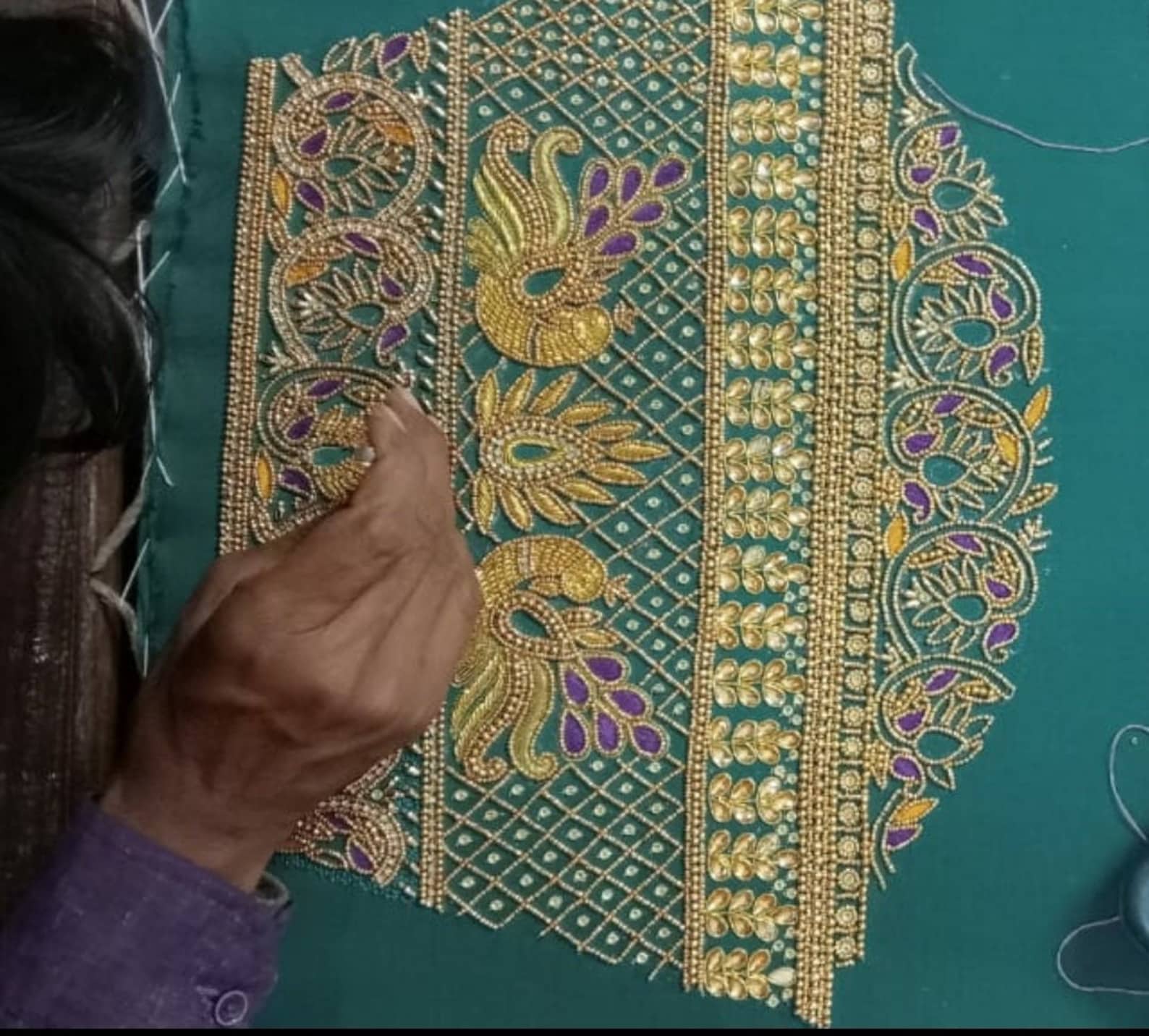 Green Maggam Work Blouse | Aari Work Saree Blouse | Aari Work Blouse ...