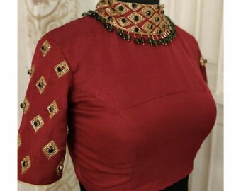 Gold Zardozi Work Blouse Aari Work Saree Blouse Aari Work Blouse Magam