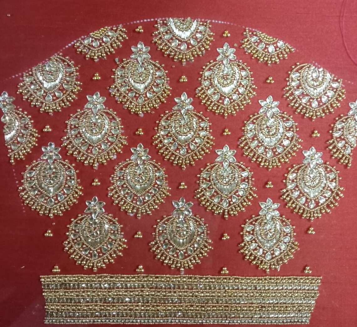 Red Gold Maggam Work Aari Work Handmade Saree Blouse . Made to Your ...