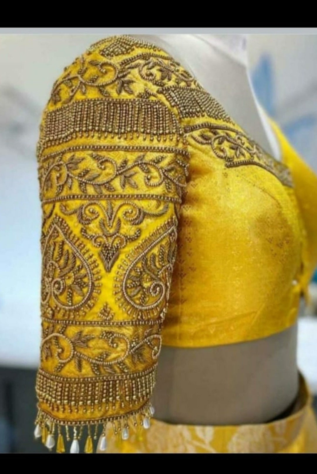 Yellow Indian Saree Blouse for Women, Partywear Blouse, Blouse Choli ...