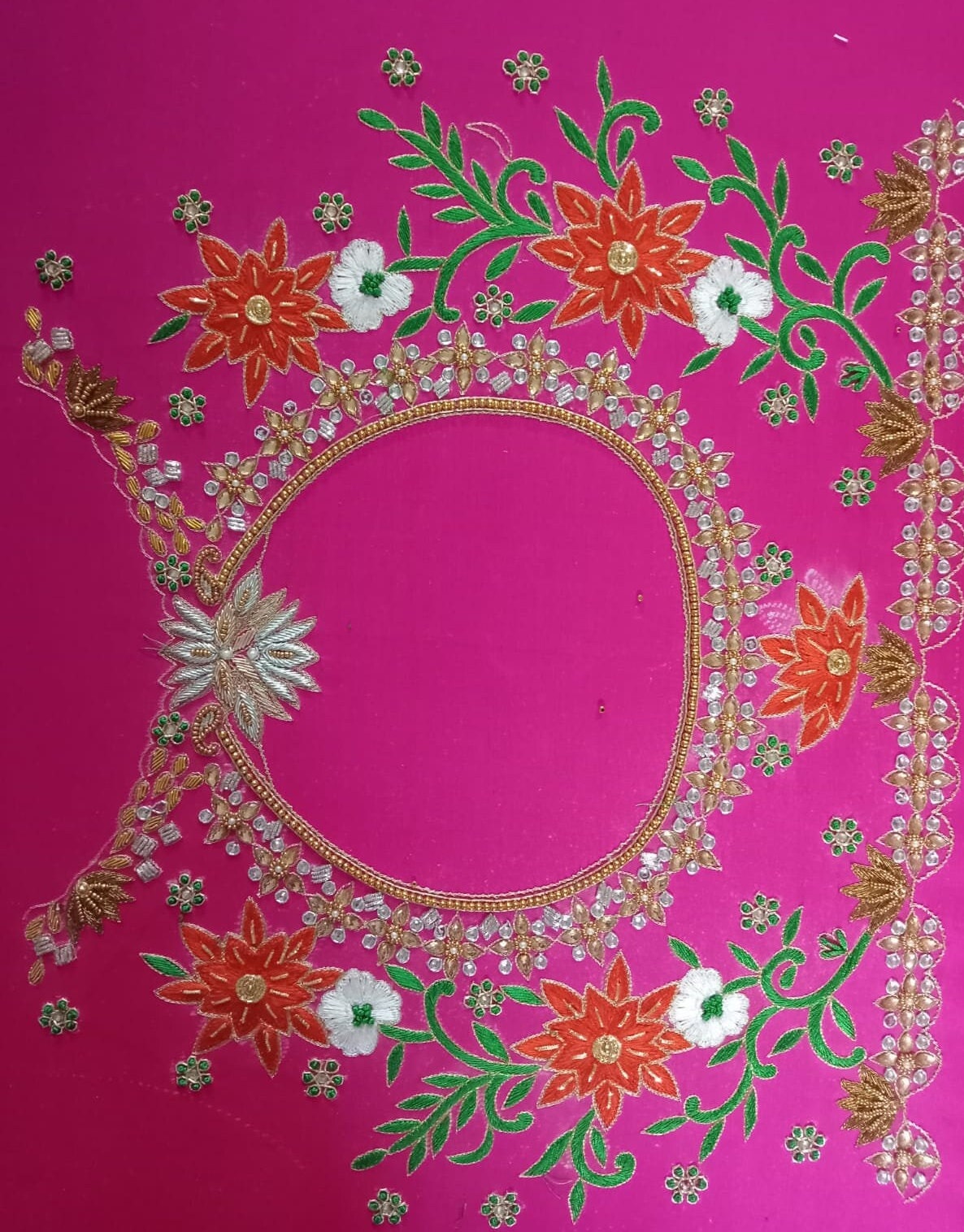 Rani Pink Maggam Work Aari Work Handmade Blouse Aari Work Zardozi ...