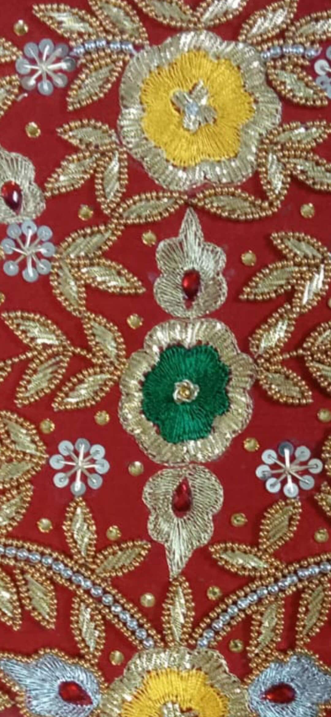Red Gold Maggam Work Aari Work Handmade Saree Blouse . Made to Your ...