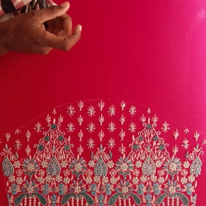 Rani Pink Blue Maggam Work Aari Work Handmade Blouse | Aari Work ...