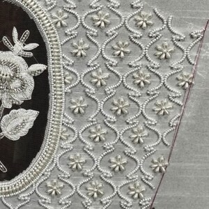 White Pearl Beaded Heavy Top Blouse Designer Saree Blouse Cocktail ...