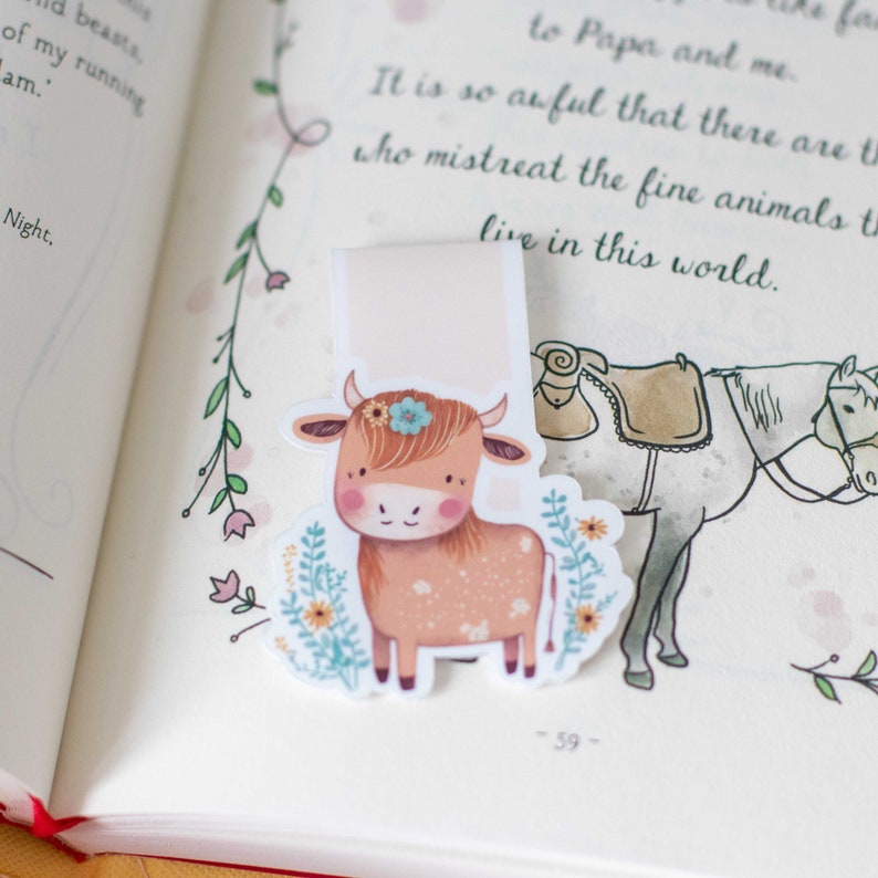 Brown Cow Bookmark, Cow Bookmark, Cow Lover Bookmark, Book Lover Gift ...