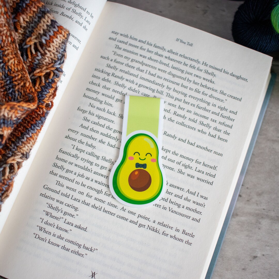 Avocado Bookmark, Fruit Bookmark, Book Lover Gift, Accessories for ...