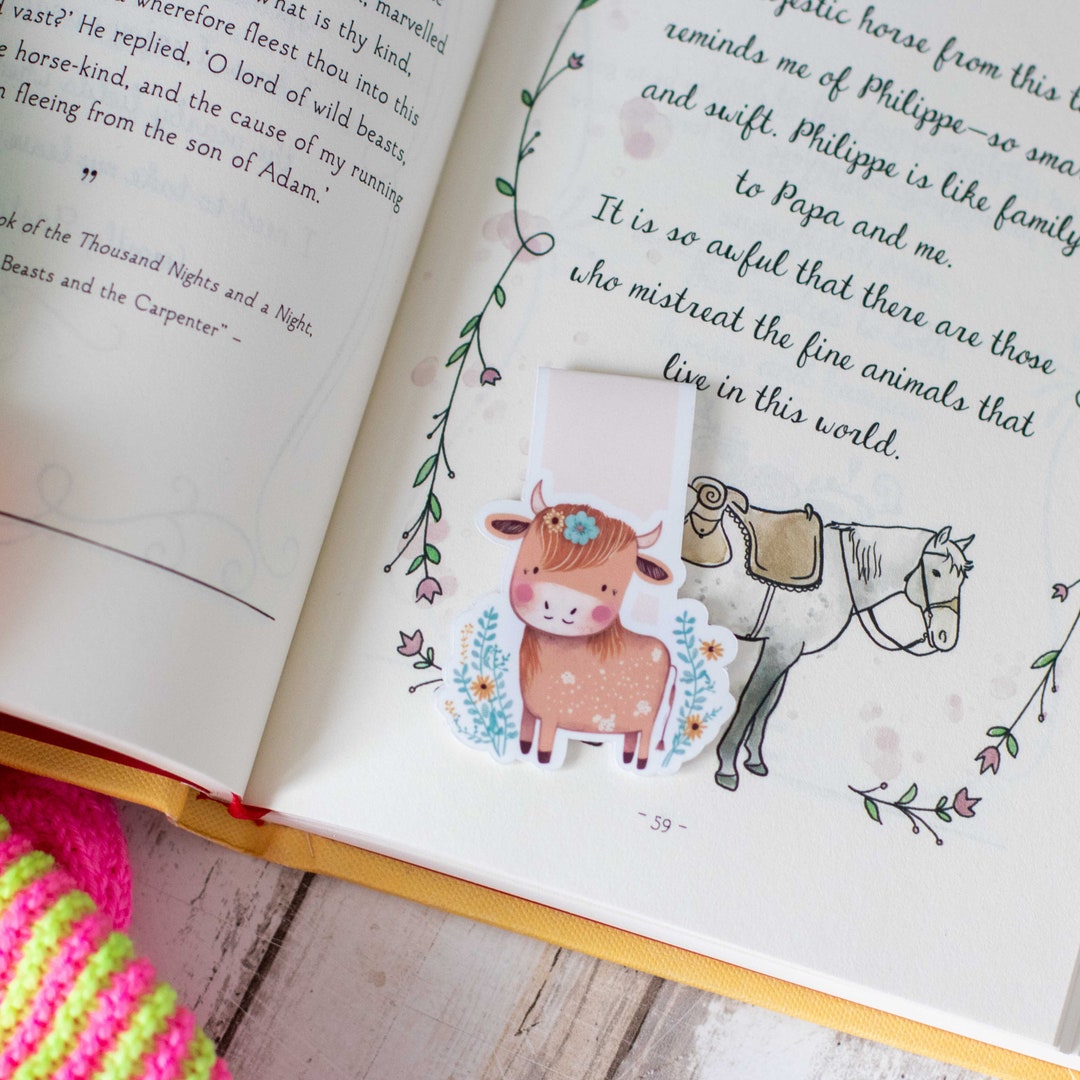 Brown Cow Bookmark, Cow Bookmark, Cow Lover Bookmark, Book Lover Gift ...