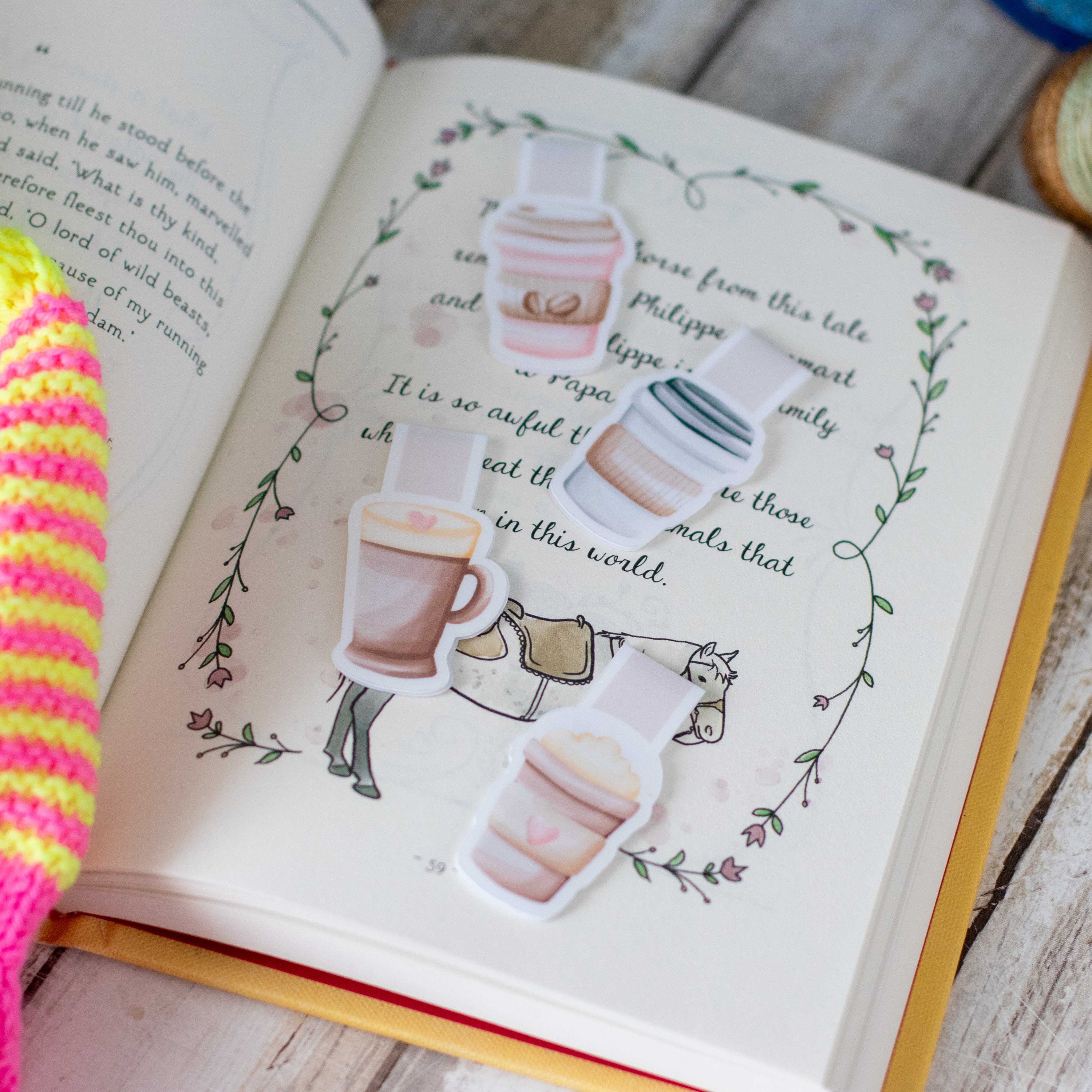 Mini Coffee Bookmark Set, Coffee Bookmark Coffee Lover, Book Lover Gift ...