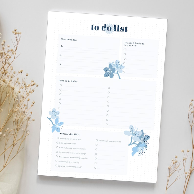 Printable to Do List - PDF Planner - Checklist - Task List - A4 ...