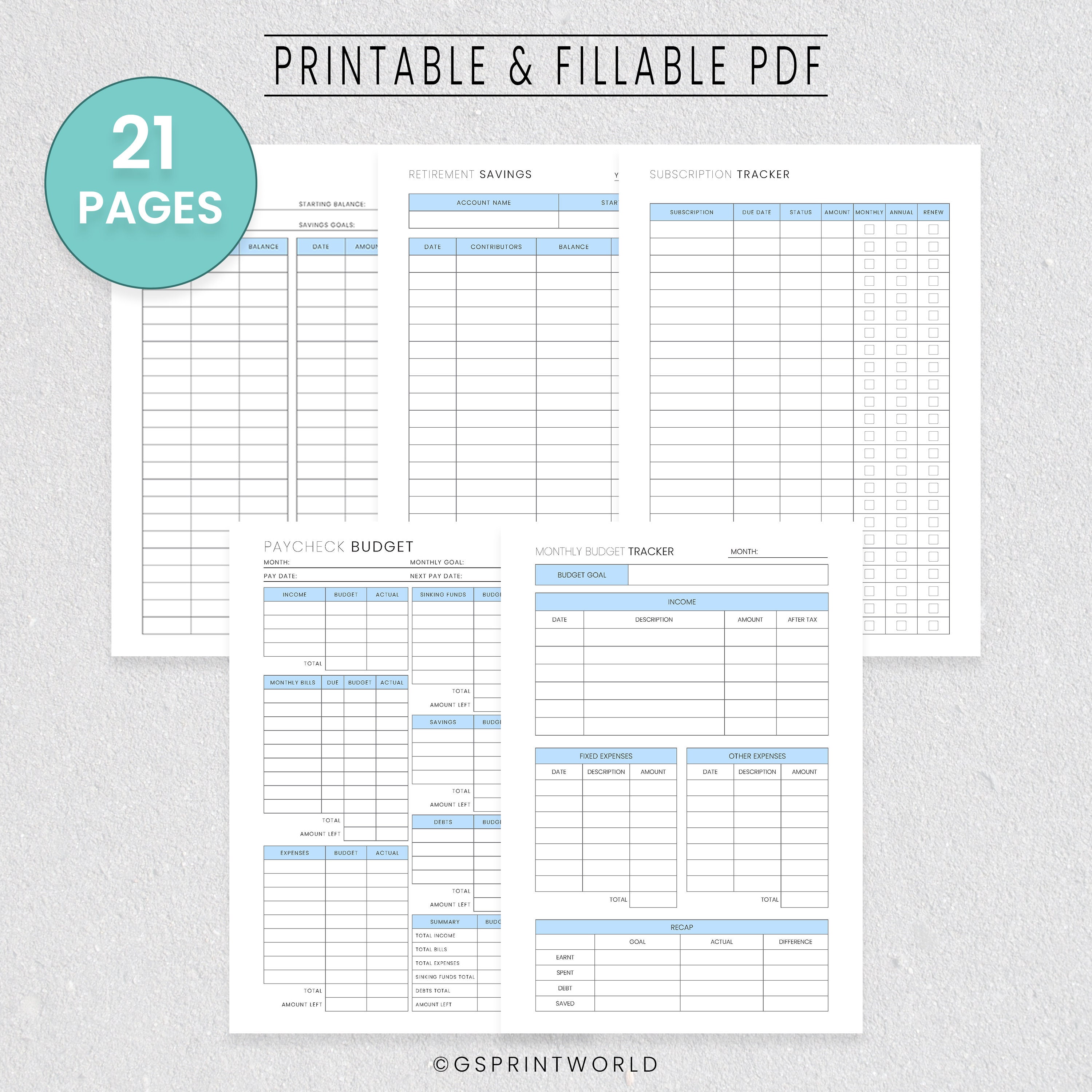 Finance Planner Templates, Budget Planner Templates, Finance Book ...