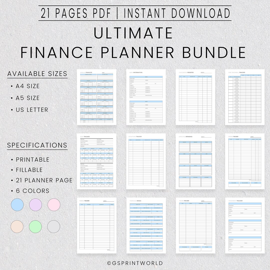 Finance Planner Templates, Budget Planner Templates, Finance Book ...