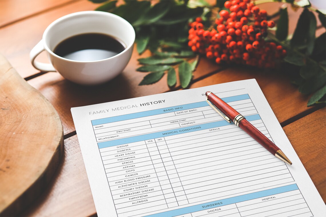 Family Medical History Printable PDF Template, Health Log, Medical ...