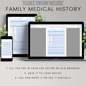 Family Medical History Printable PDF Template, Health Log, Medical ...