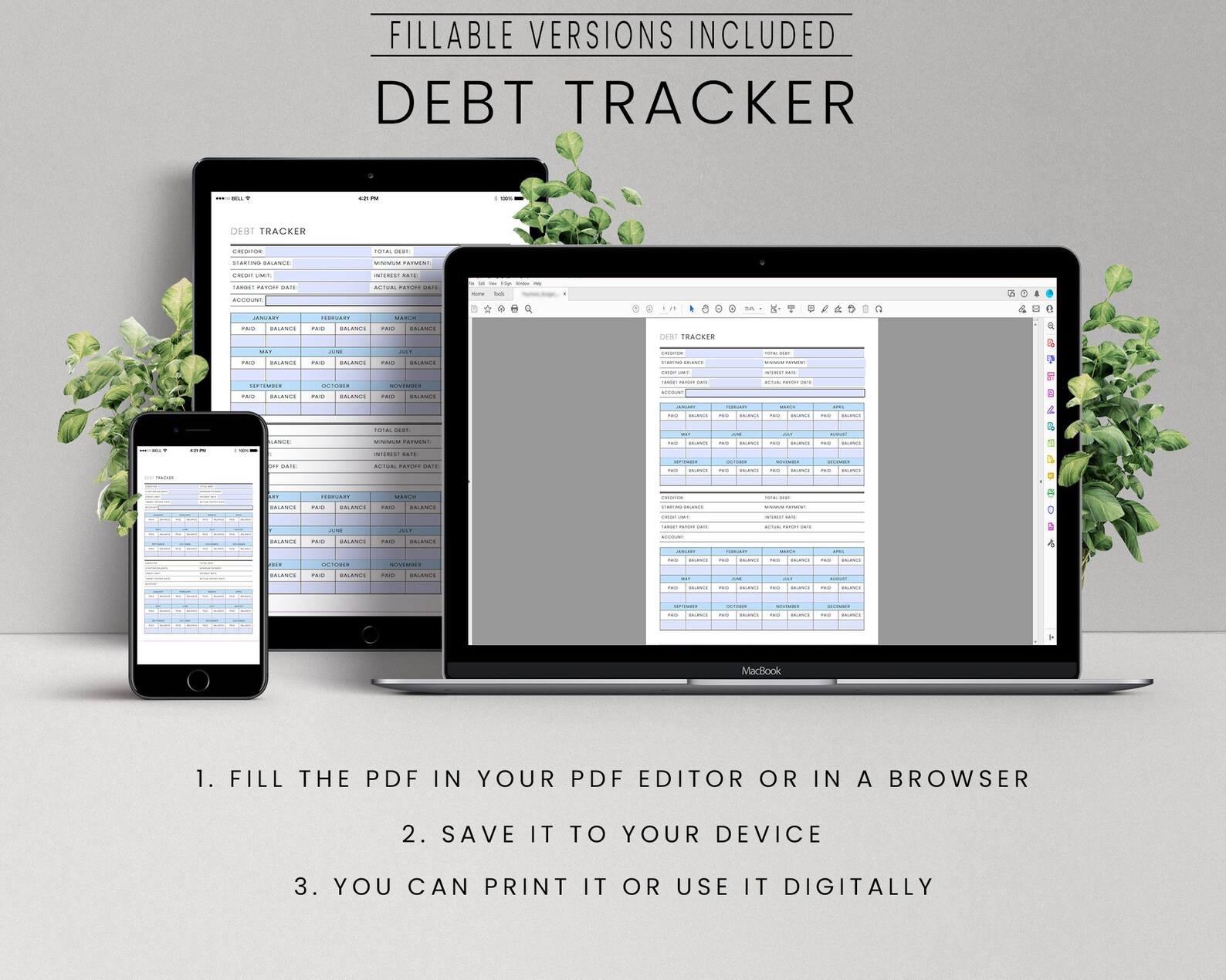 Debt Payment Tracker Printable , Debt Tracker Printable, Debt Payoff ...