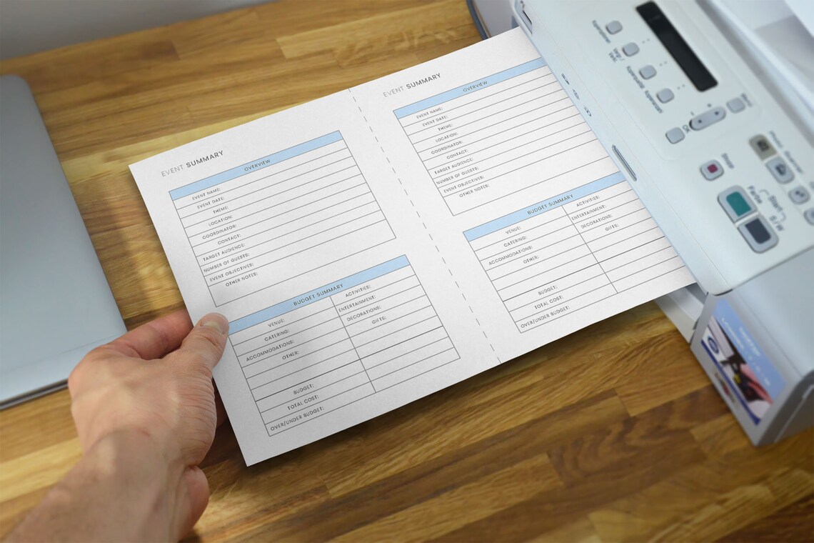 Printable Event Summary Template PDF, Party Organizer, Binder Insert ...