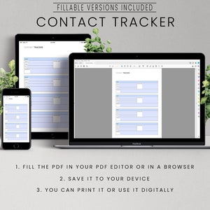 Printable Contact Tracker Template PDF, Digital Address Book, A4/A5/US ...