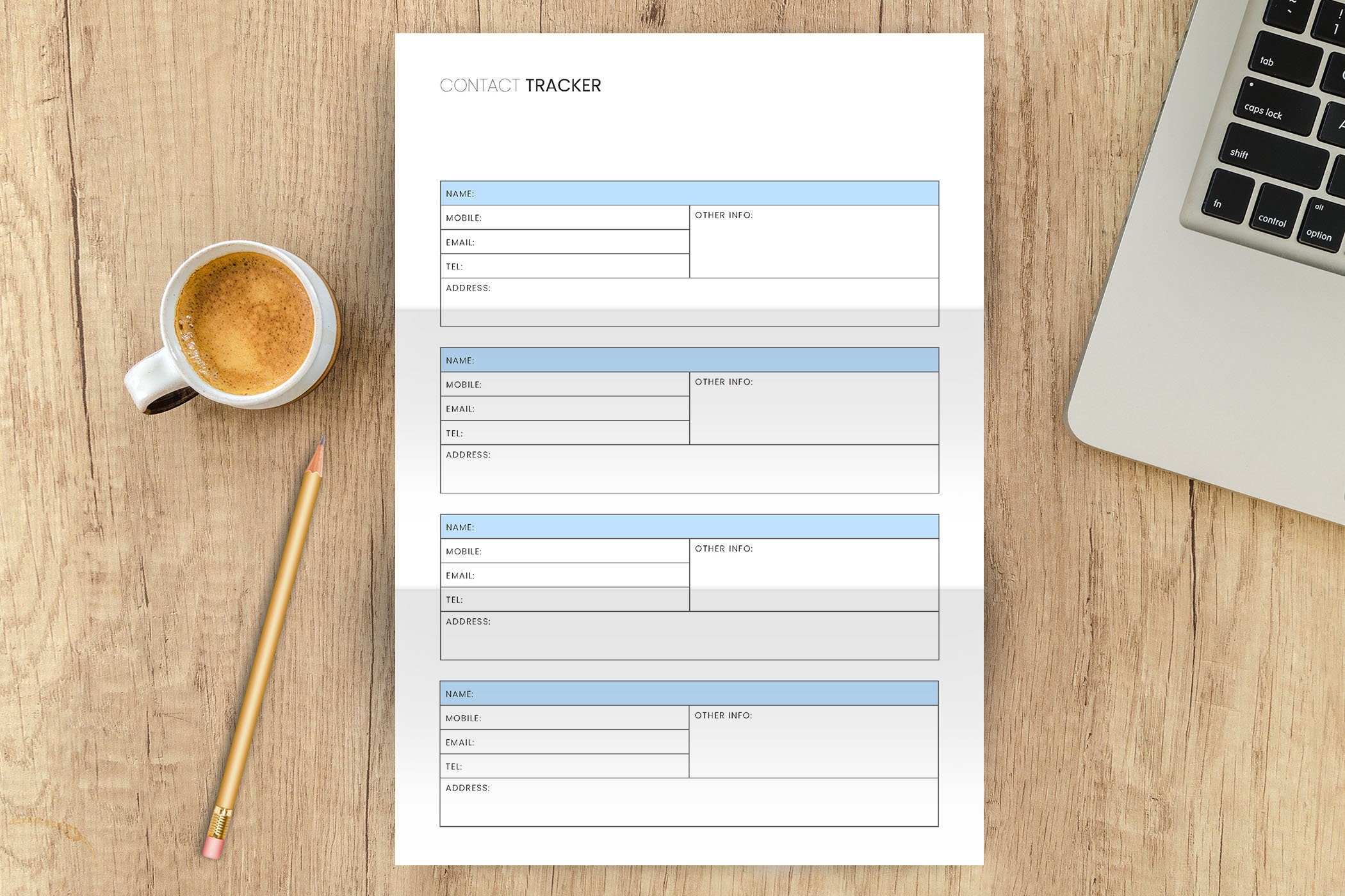 Printable Contact Tracker Template PDF, Digital Address Book, A4/A5/US ...