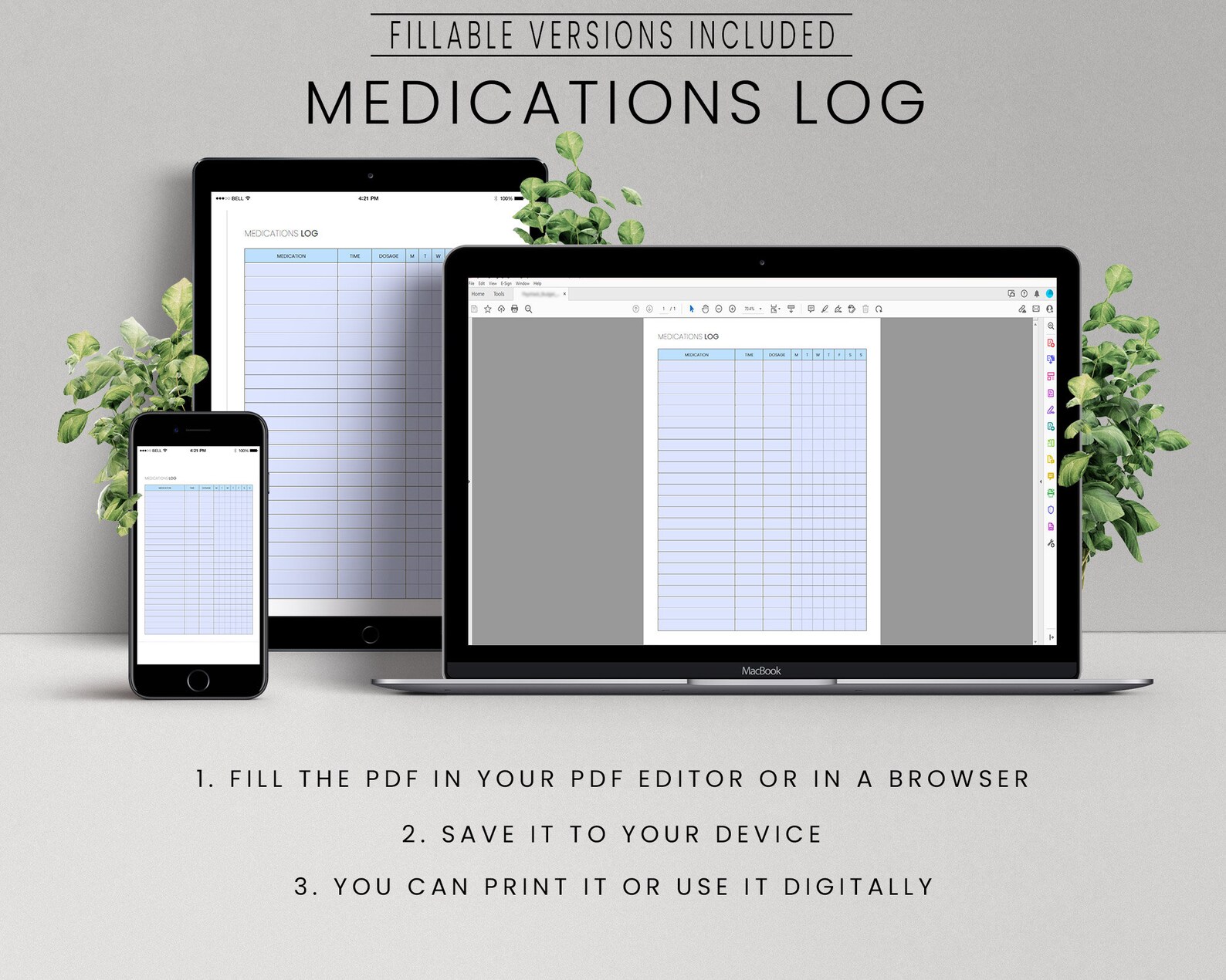 Medication Log, Medicine Log, Medication Tracker, Vitamin Tracker ...