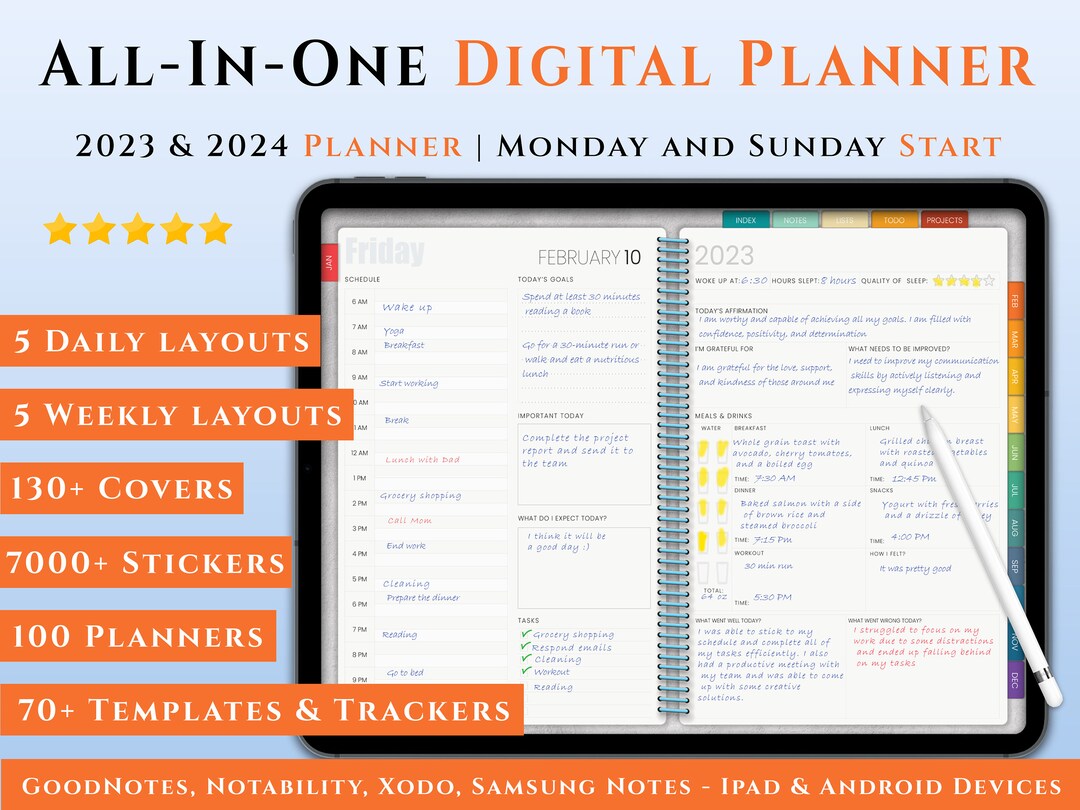 Digital Planner 2023 2024, Digital Journal, Ipad, Goodnotes Planner ...