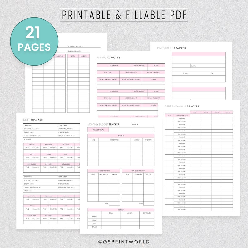 Finance Planner Templates, Budget Planner Templates, Finance Book ...