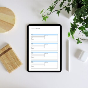Printable Contact Tracker Template PDF, Digital Address Book, A4/A5/US ...
