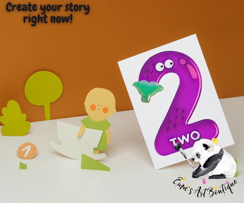 Baby Numbers Fruits and Vegetables PNG JPG File Educational Learning ...