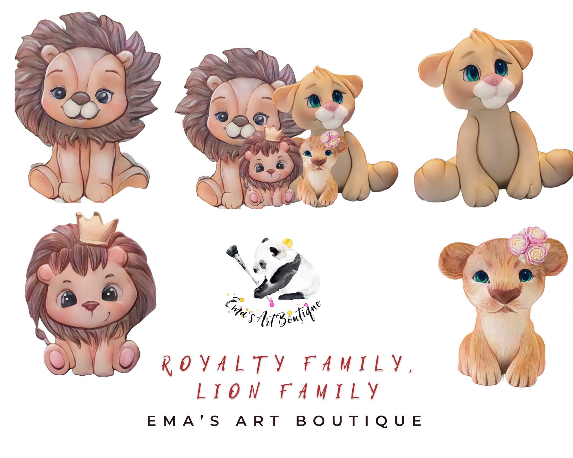 Watercolor Lion Png Jungle Illustration Lion Family Clipart Png Jungle ...