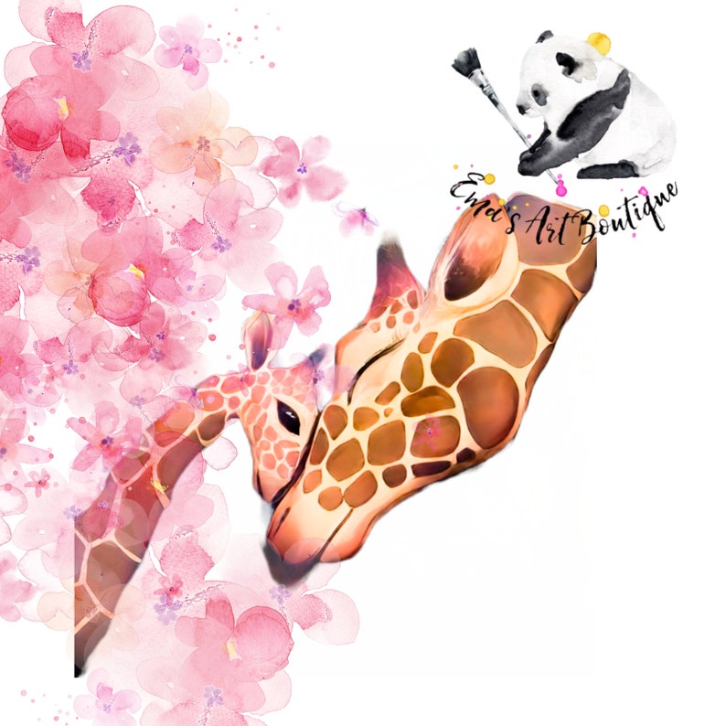 Mommy and Baby Animal Clipart Set PNG JPG File Watercolor Baby - Etsy