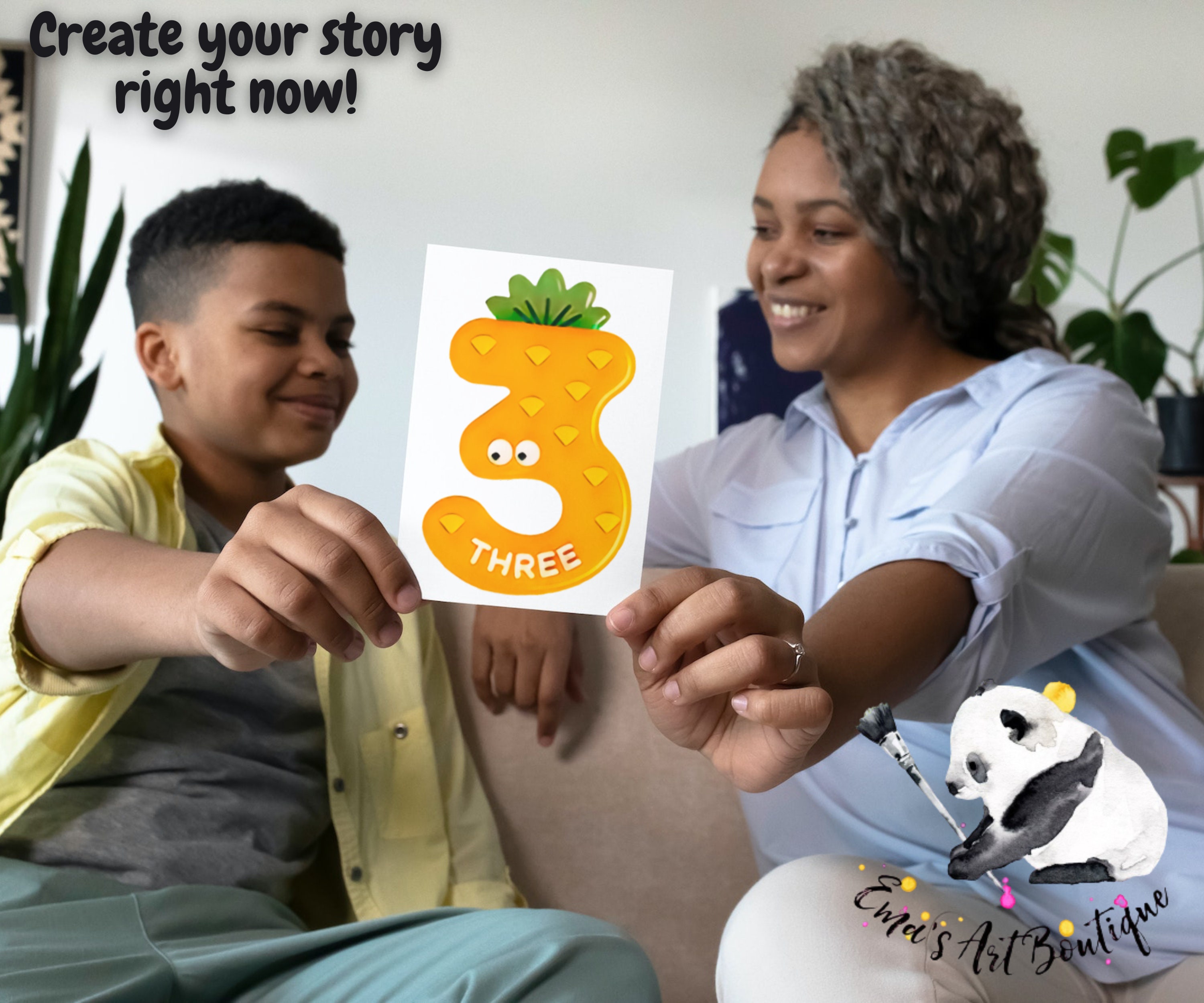 Baby Numbers Fruits and Vegetables PNG JPG File Educational Learning ...