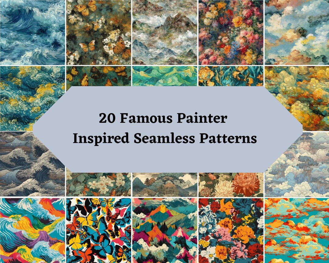 Seamless Patterns Set of 20 Painting Inspired Journal Paper Printable ...