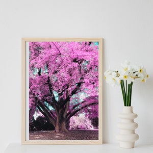 Vintage Pink Tree Photo, Tree Print, Wall Fine Art, Digital Painting ...