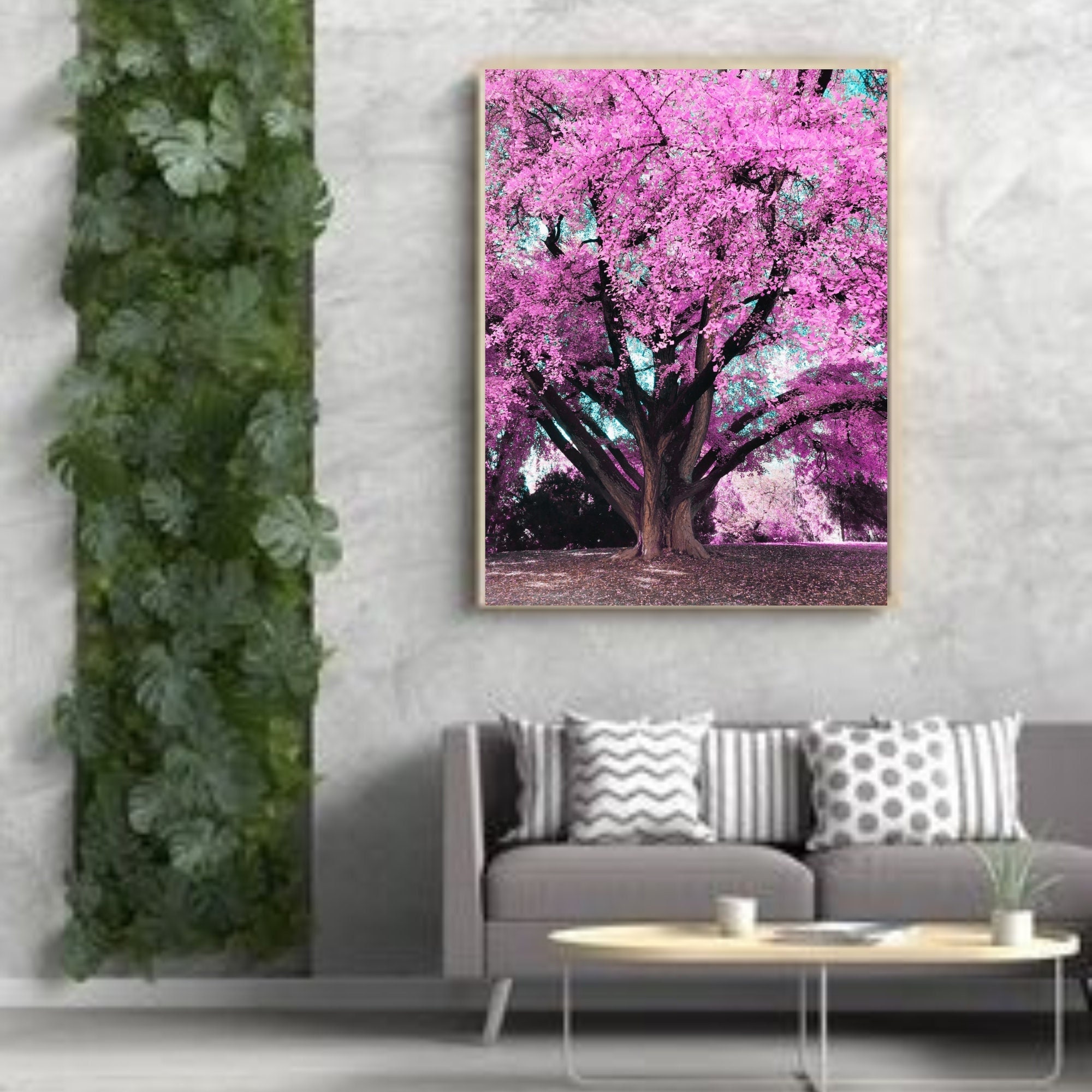 Vintage Pink Tree Photo, Tree Print, Wall Fine Art, Digital Painting ...