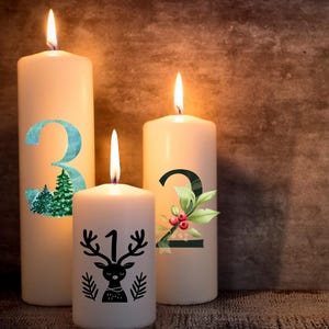 PDF Advent Numbers Template Candle Tattoo | Candle Stickers Advent ...