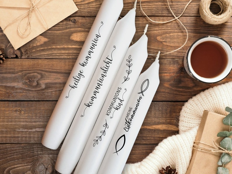 Communion Candle Tattoo PDF Template Candle Stickers First Communion ...