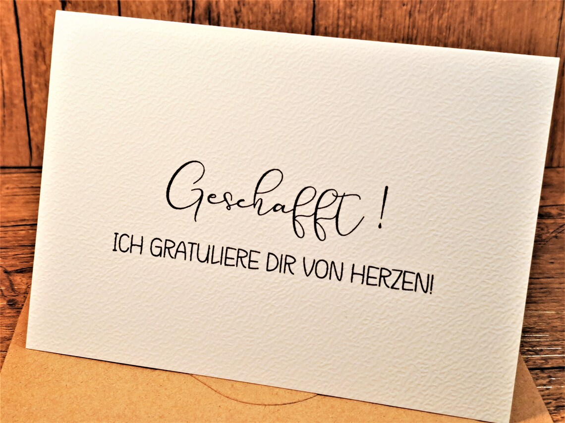 Glückwunschkarte Geschafft Abschluss Karte Abitur Glückwunsch ...