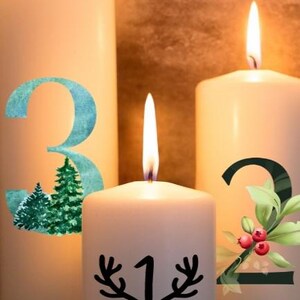 PDF Advent Numbers Template Candle Tattoo | Candle Stickers Advent ...