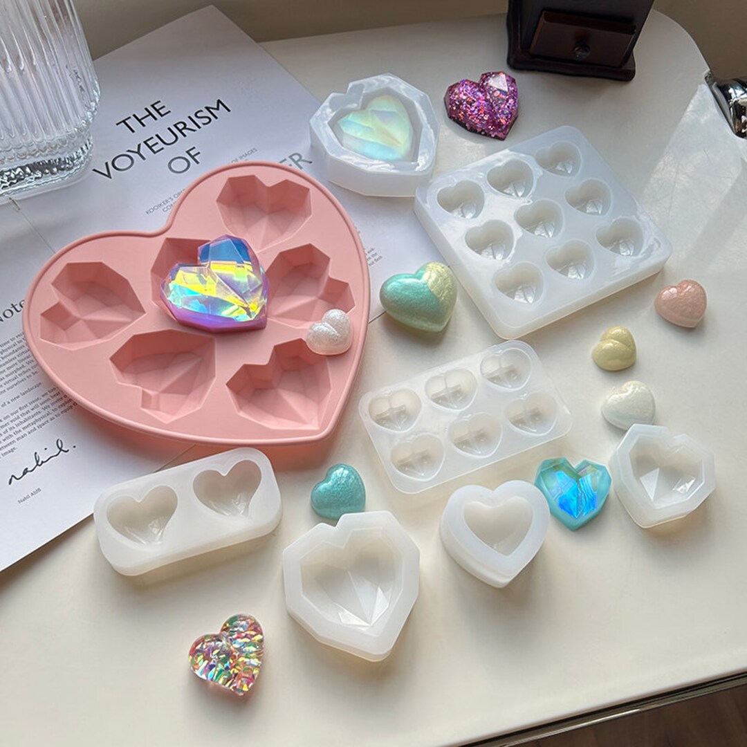Resin Hearts Mold Love Heart Mould Clear Mold Shiny Resin - Etsy