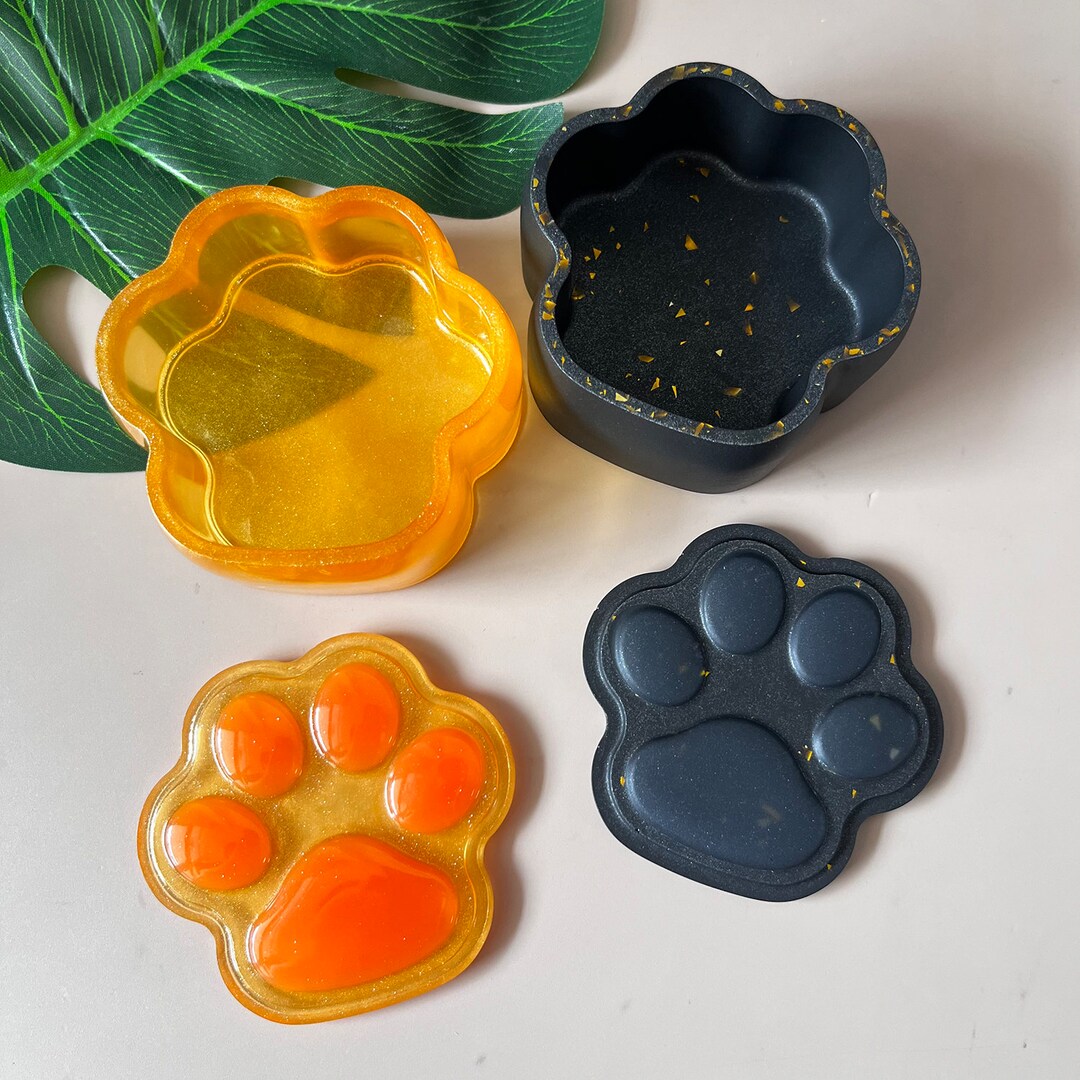 Resin Paw Print With Lid Mold Paw Print Box Mold Trinket Box - Etsy