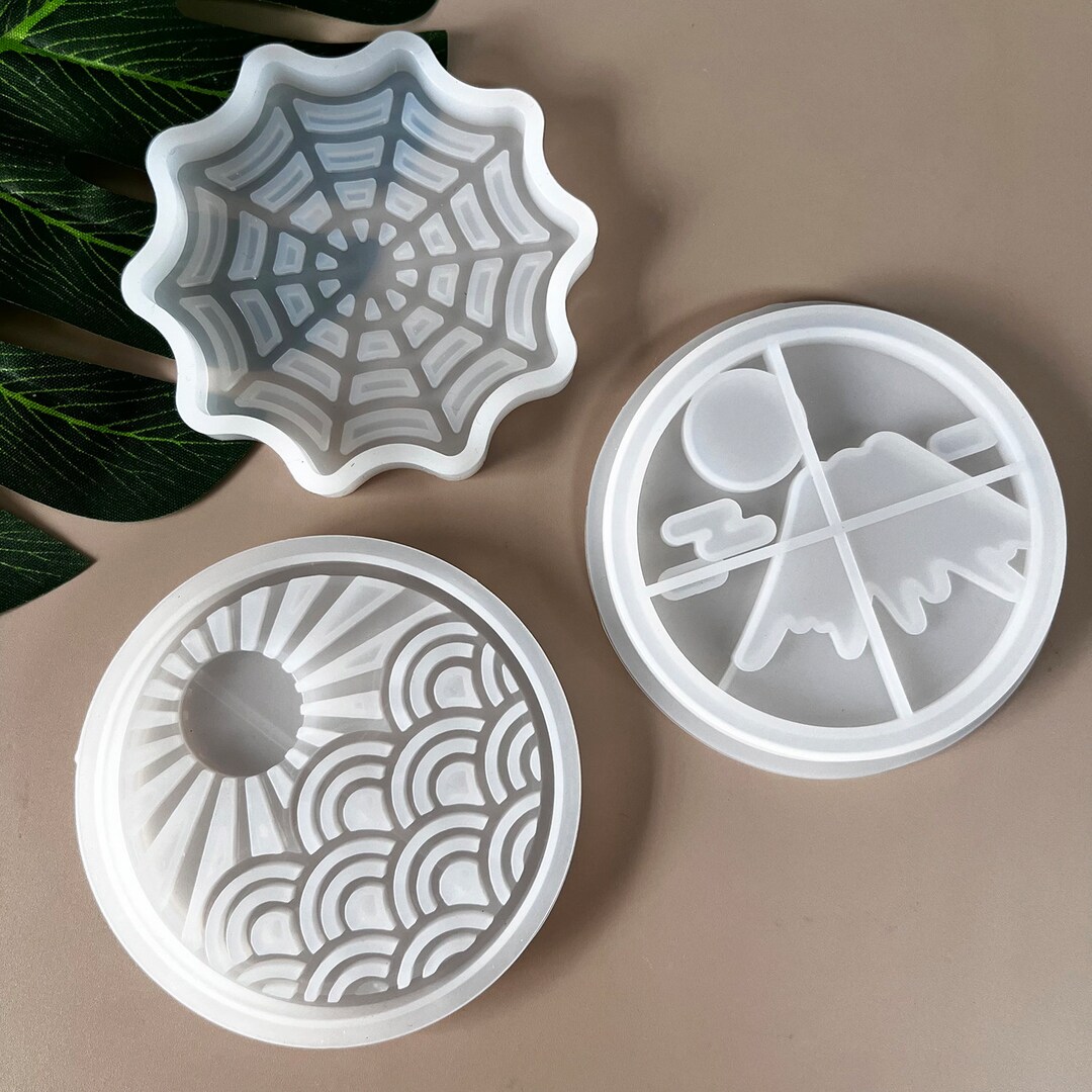 Coaster Resin Molds Spider Web Pattern Coaster Molds Mount - Etsy