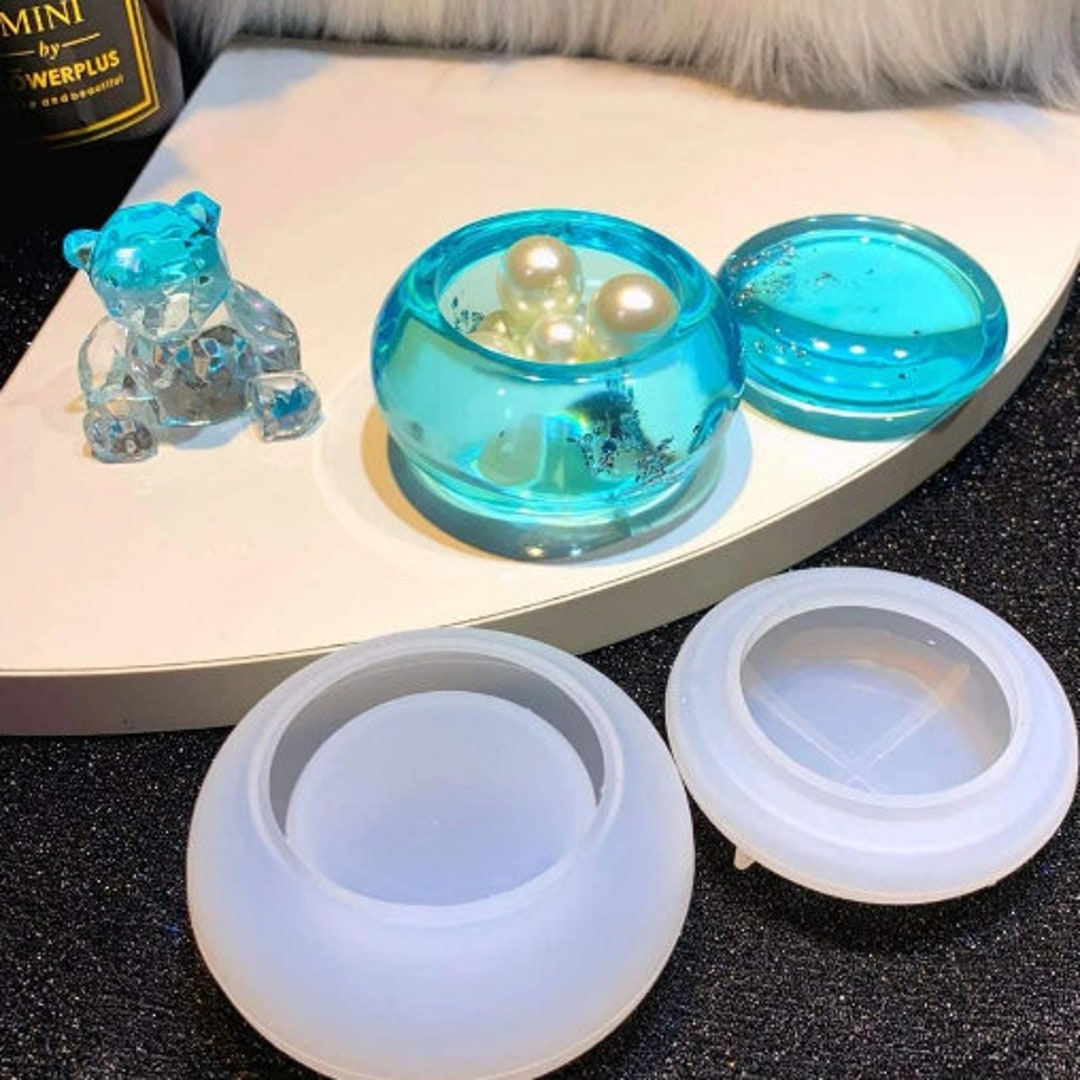 Round Small Jar Molds With Lid Silicone Epoxy Casting Mold - Etsy