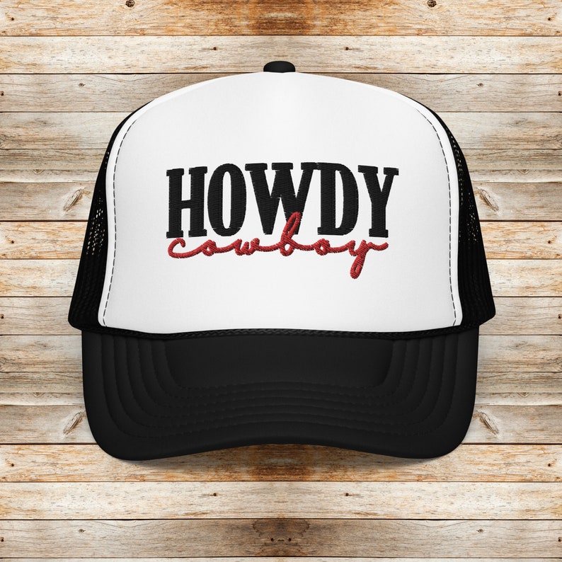 Howdy Cowboy Boho Western Embroidered Snapback Trucker Hat | Cute ...