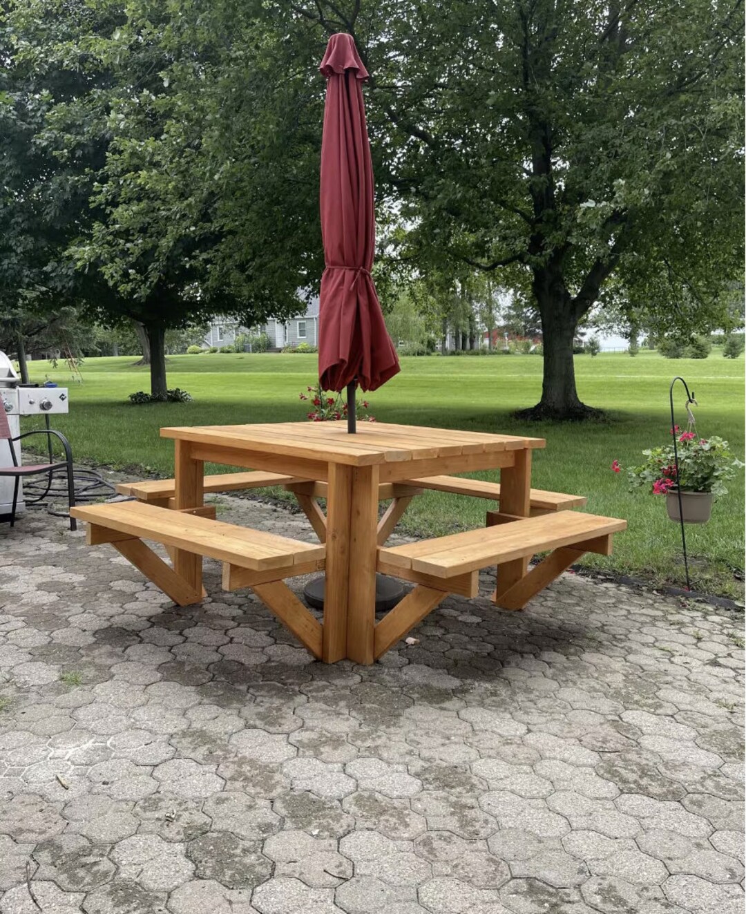 Square Picnic Table Plan DIY Table Plan Simple Outdoor - Etsy